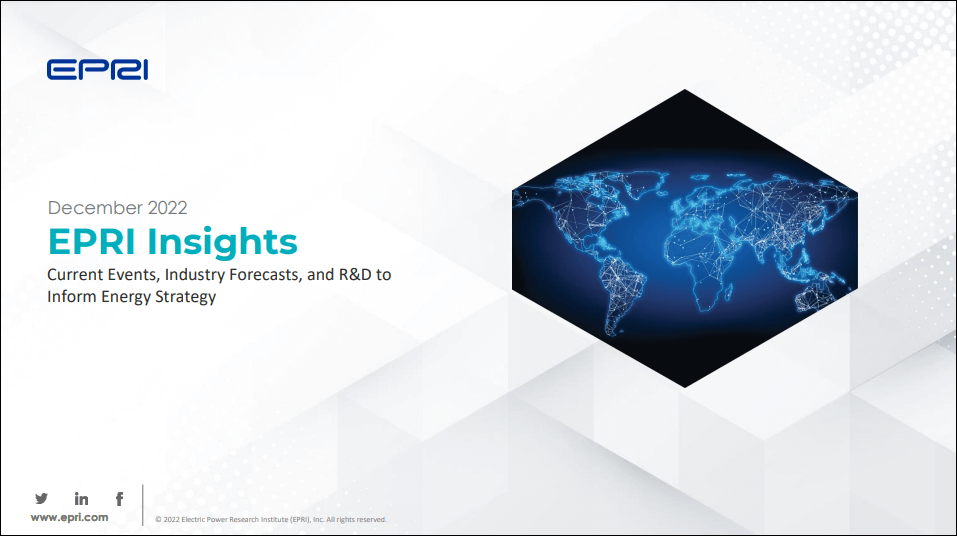 EPRI Insights: Current Events, Industry Forecasts, and R&D to Inform ...