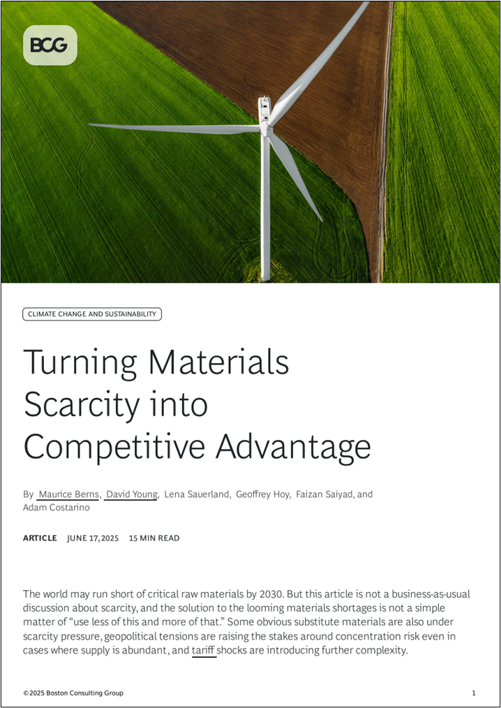 Turning Materials Scarcity into Competitive Advantage - Colombia ...